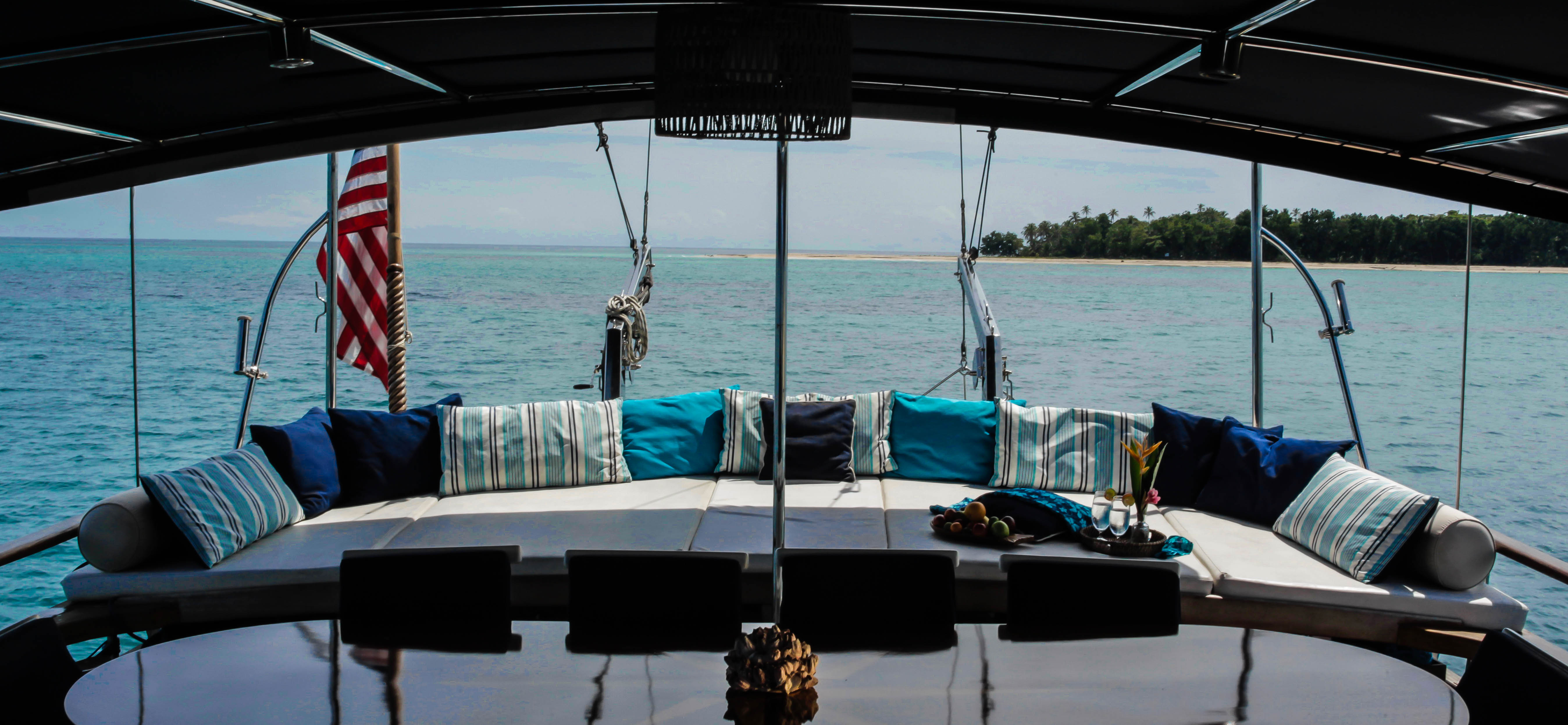 aft cockpit view | San Blas Sailing